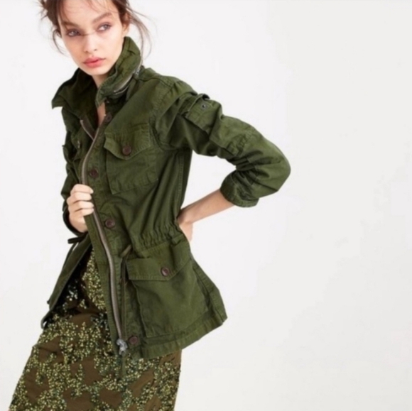 J. Crew | Jackets & Coats | J Crew Field Utility Jacket Deep Olive ...
